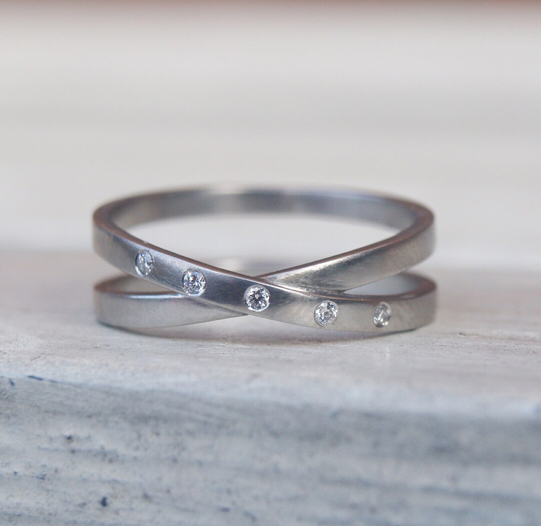 Platinum and Diamond Infinity Ring - Etsy