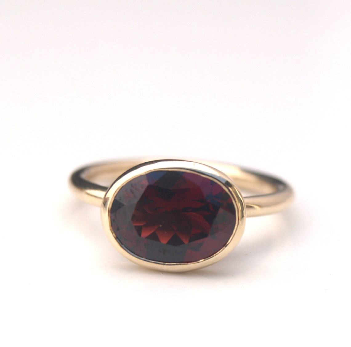 Garnet Gold Stacking Ring | Etsy UK