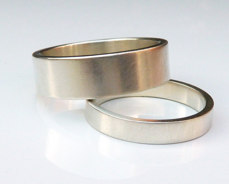 Recycled White Gold Wedding Ring Set 9ct Recycled White Gold - Etsy