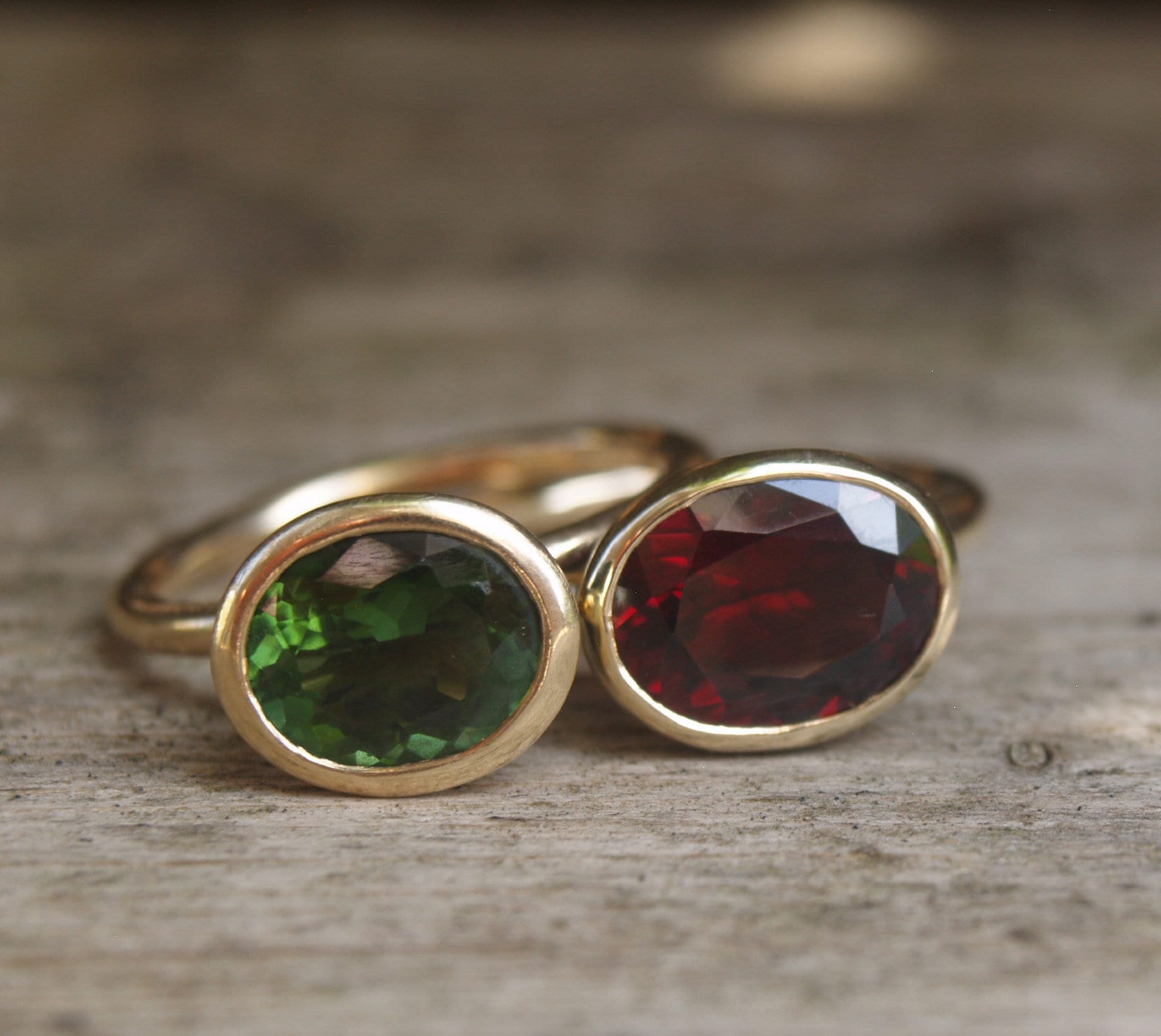 Garnet Gold Stacking Ring - Etsy UK