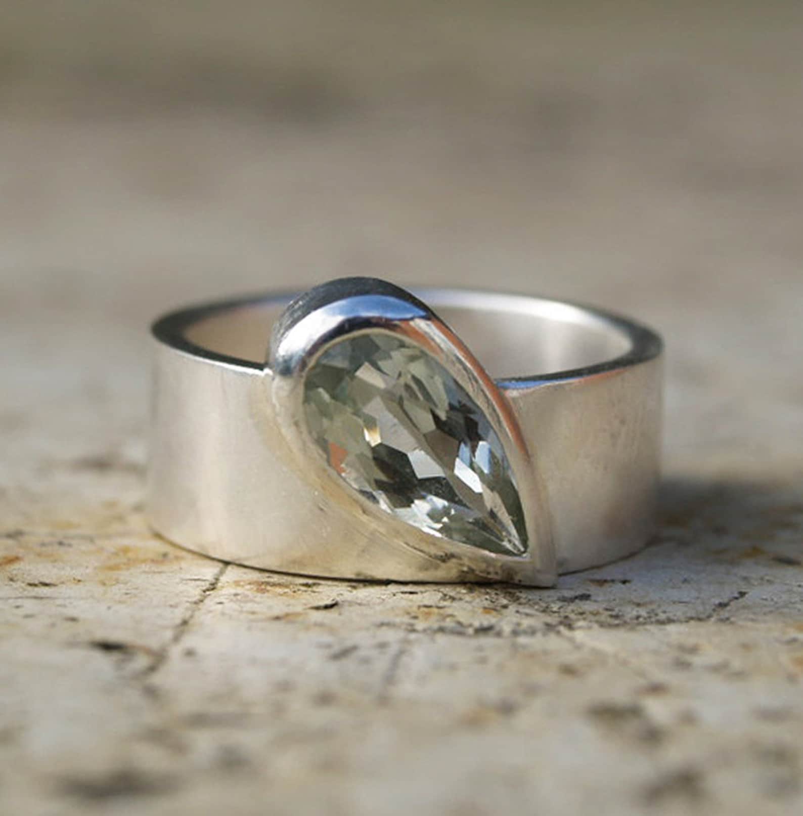 Green Amethyst Silver Ring February Birthstone Ring - Etsy