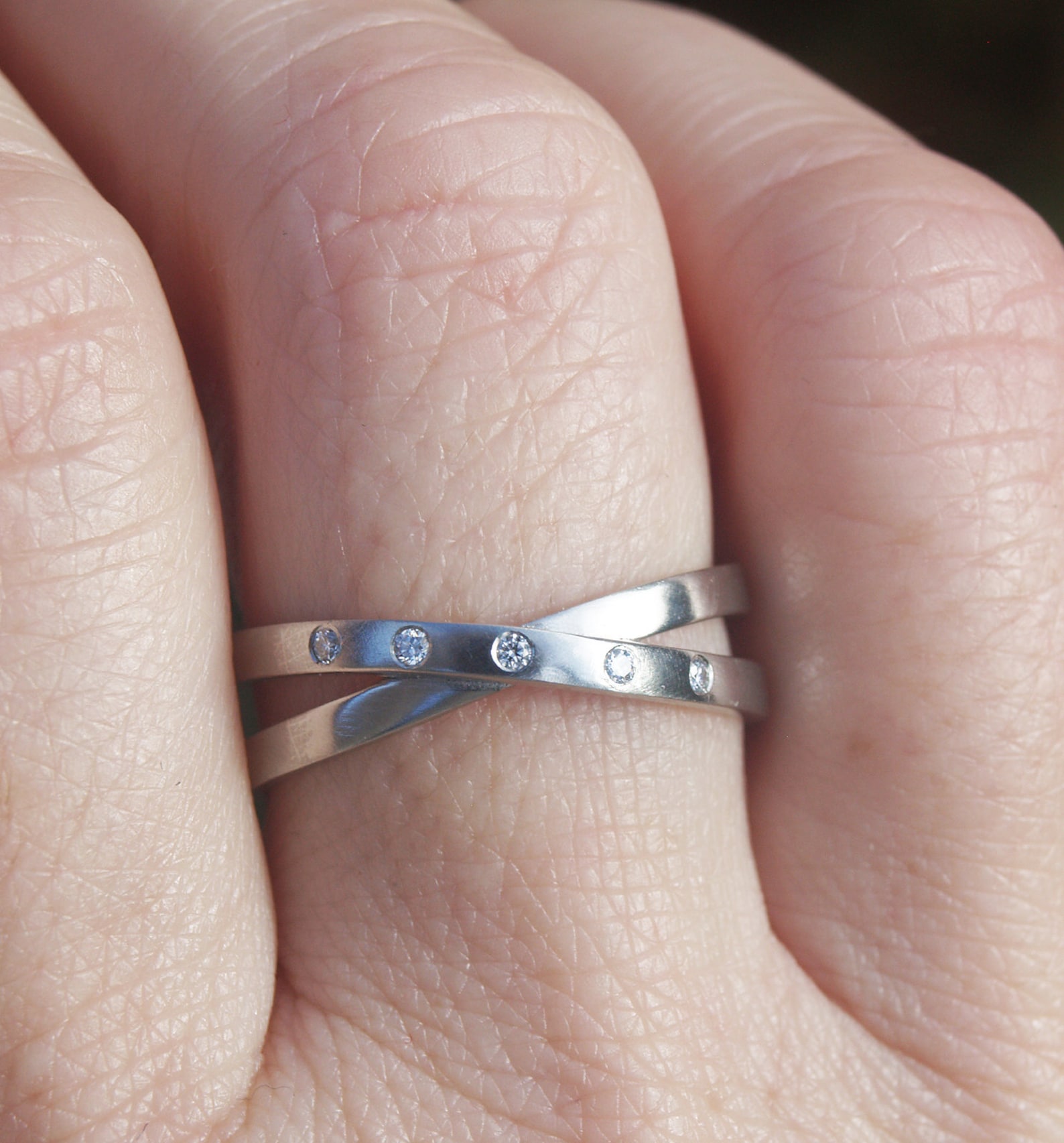 Platinum and Diamond Infinity Ring - Etsy