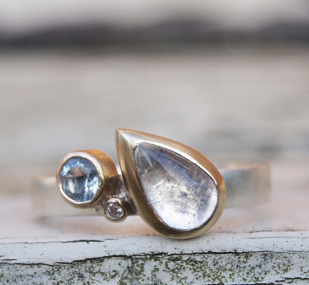 Moonstone Cluster Ring; Moonstone Ring - Etsy