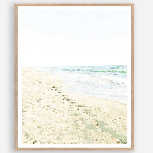 Beach Grass Coastal Wall Art Watercolor Print Digital | Etsy