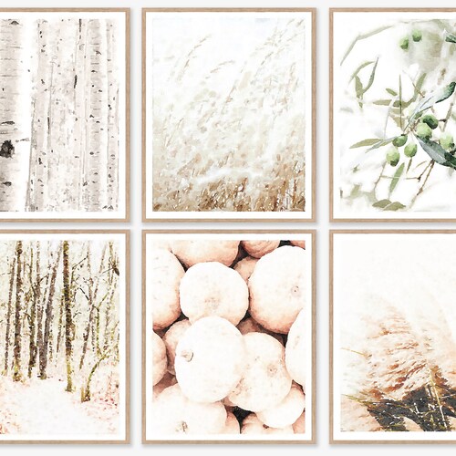 Fall Decor Set of 6 Neutral Gallery Wall Art Digital - Etsy