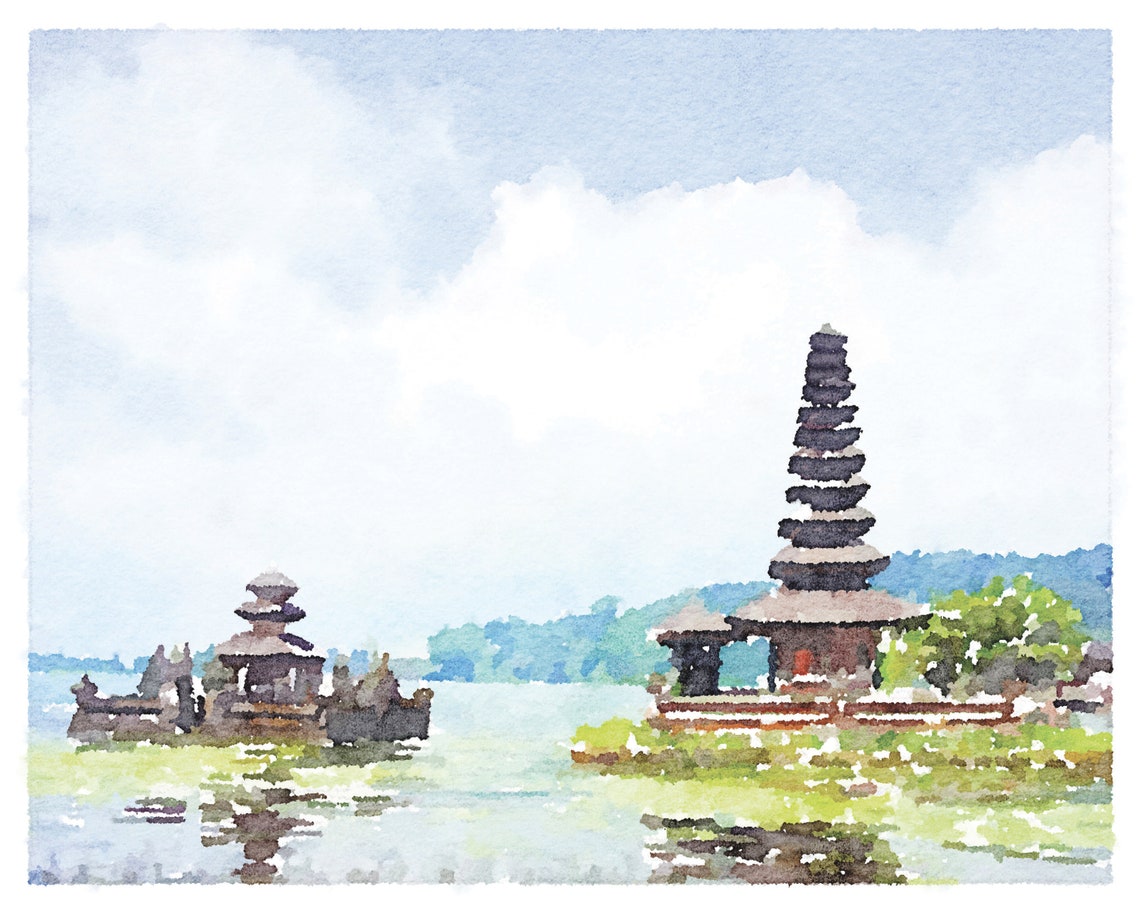 Bali Print Indonesia Wall Art, Digital Download Tropical Decor Temple ...