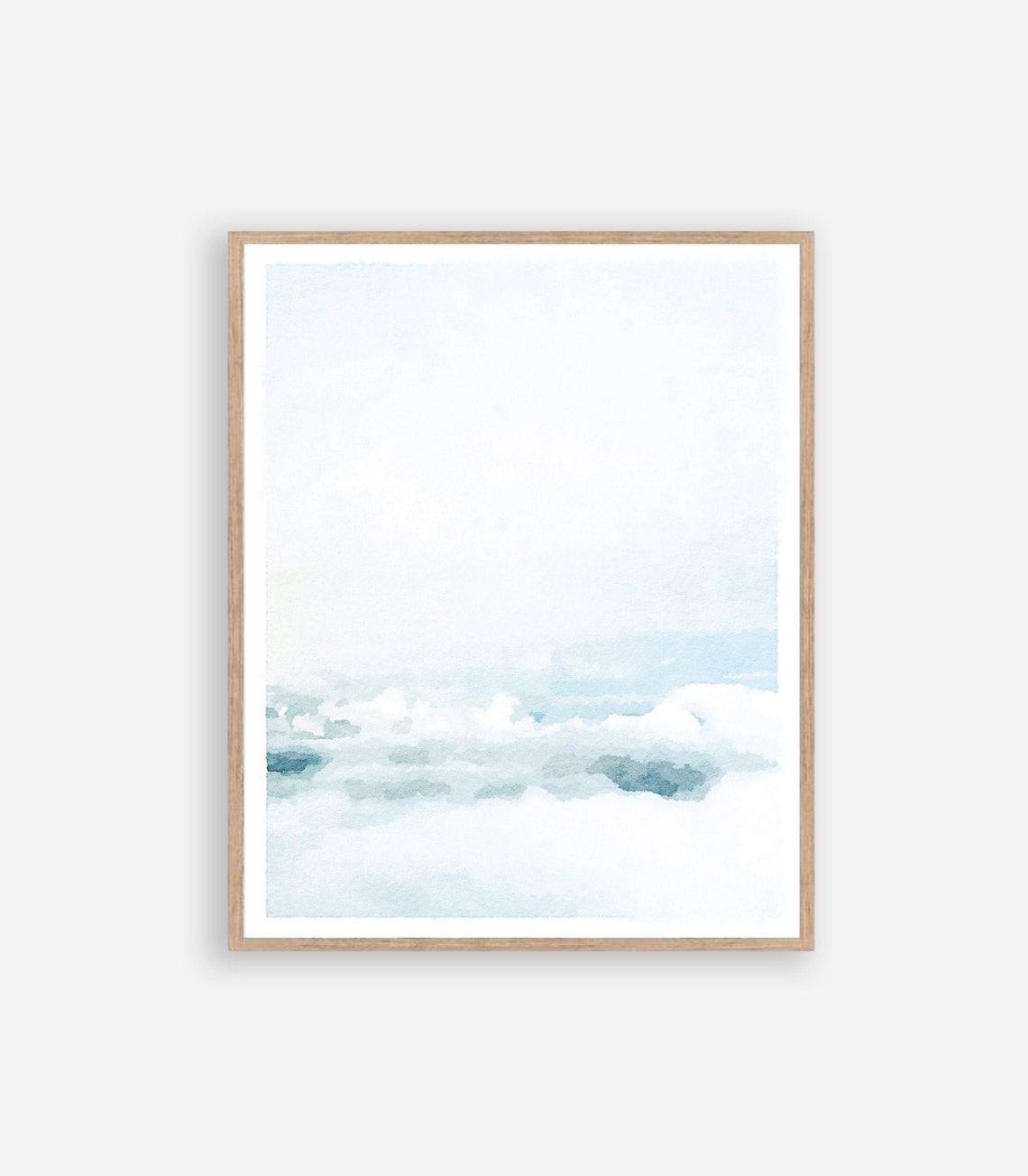 Abstract Calm Clouds Watercolor Wall Art, Digital Download, Sky Print ...
