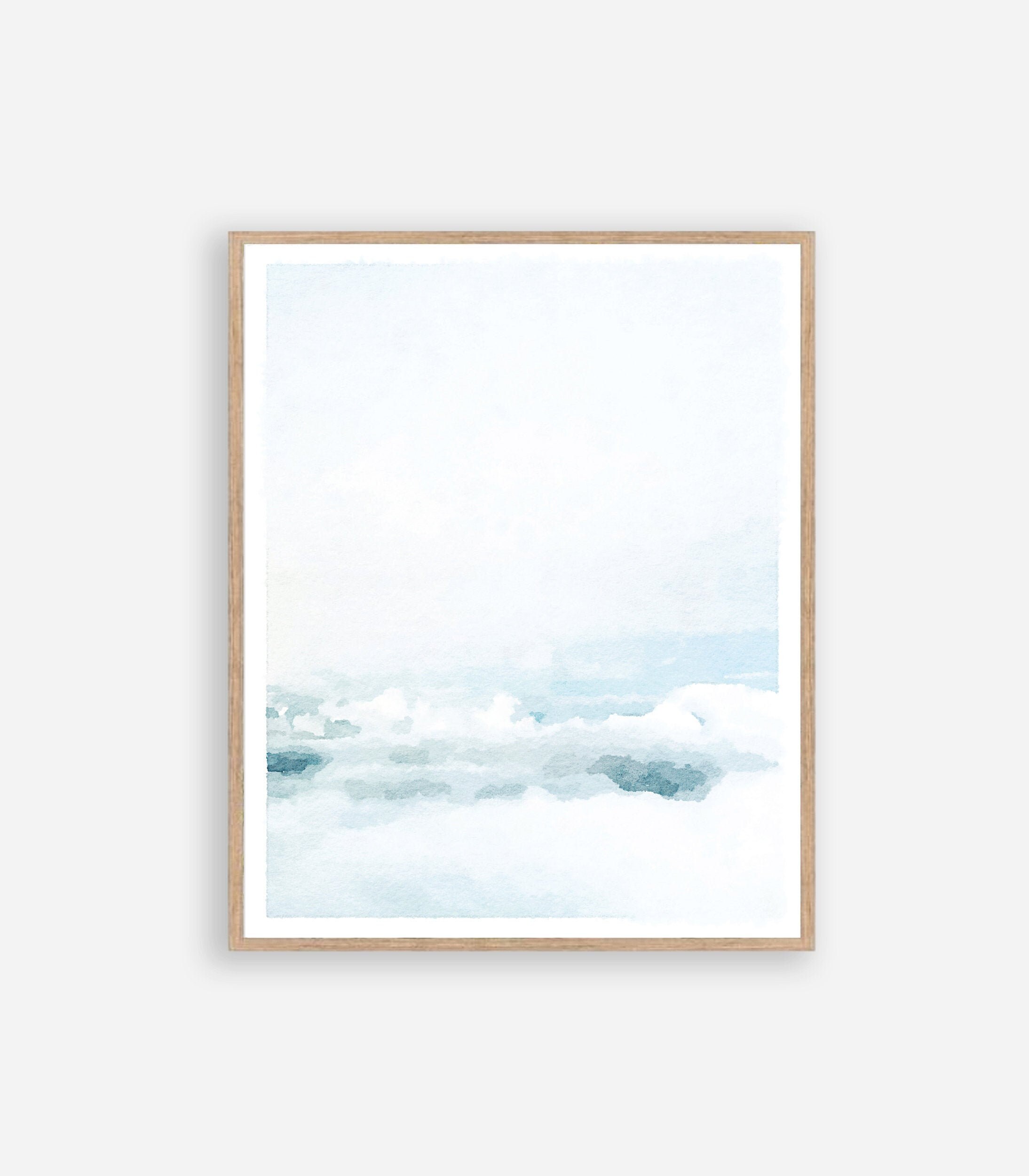 Abstract Calm Clouds Watercolor Wall Art, Digital Download, Sky Print ...