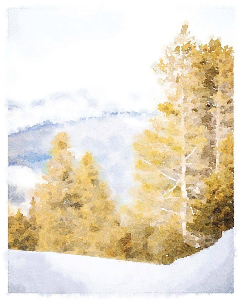 Vail Colorado Art Winter Landscape Painting Printable - Etsy