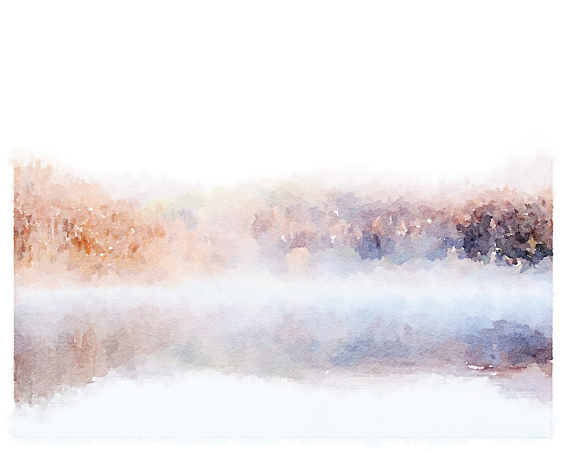 Abstract Lake Landscape Painting Neutral Wall Art Digital Download ...