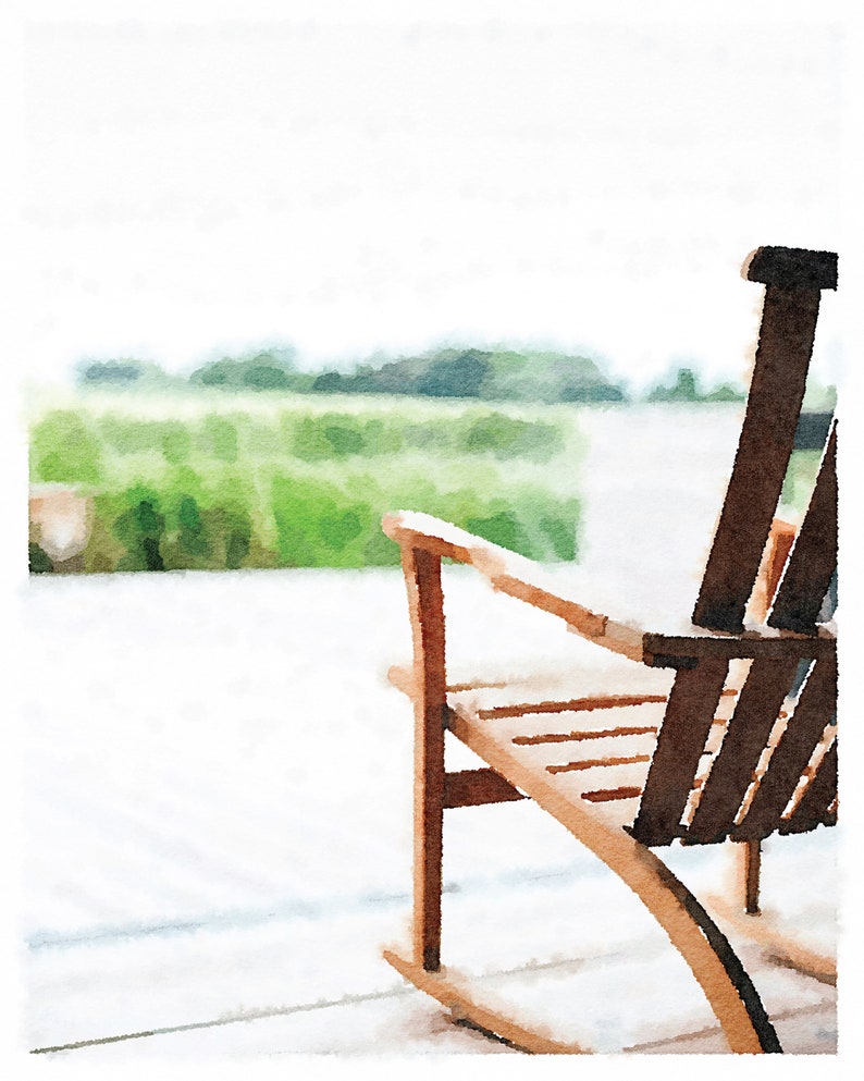 Porch Rocking Chair Landscape Print Digital Download Neutral - Etsy