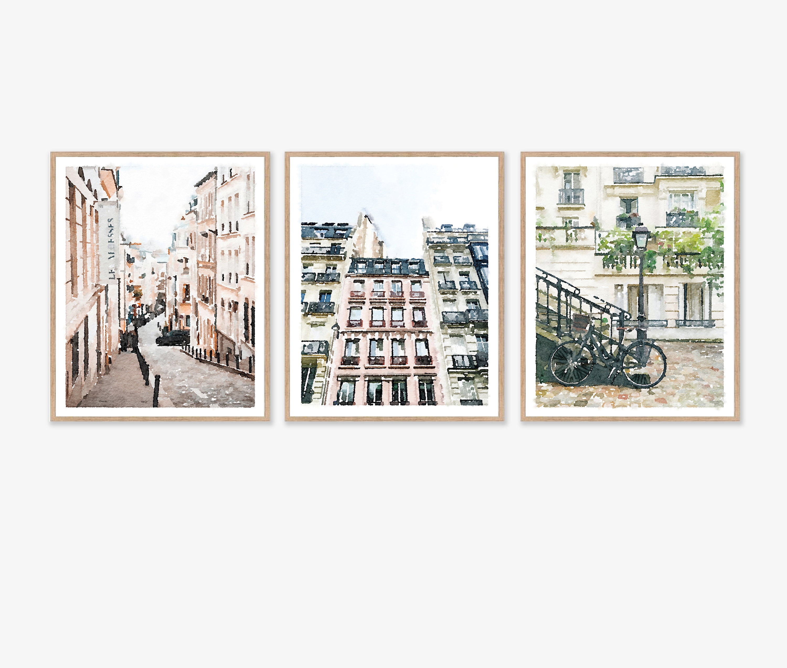 Paris Art Prints Digital Download Wall Art Set of 3 Paris | Etsy