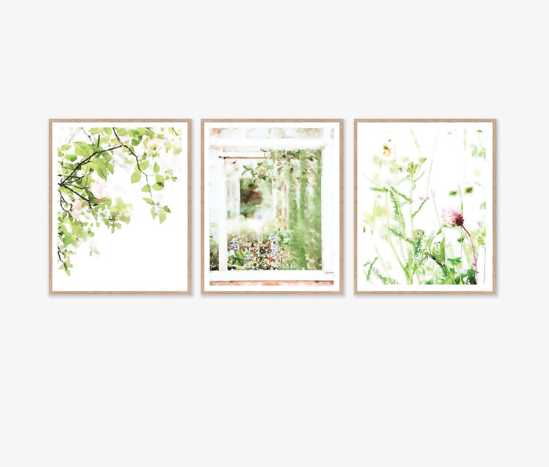 Spring Gallery Wall Set of 3 Prints Printable Wall Art Downloads, Green ...