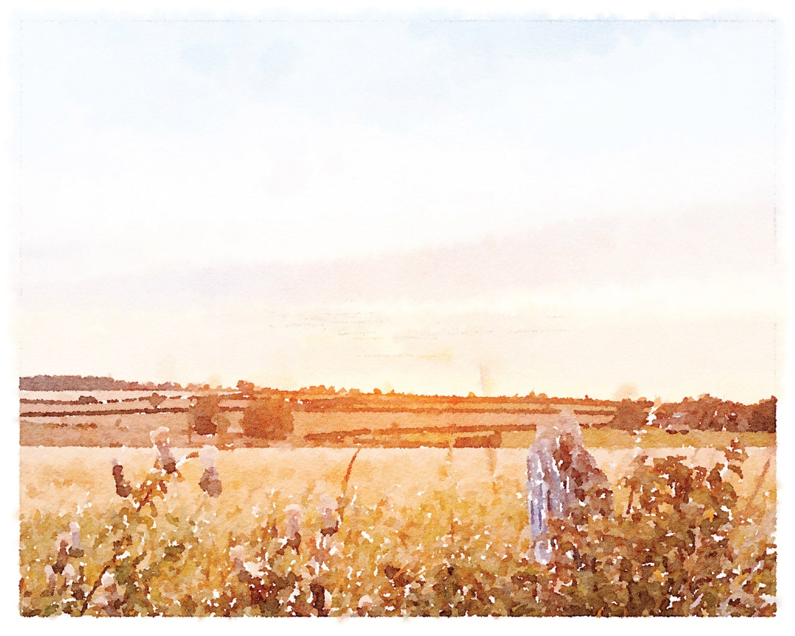 Prairie View Landscape Wall Art Digital Printable, Watercolor Print ...
