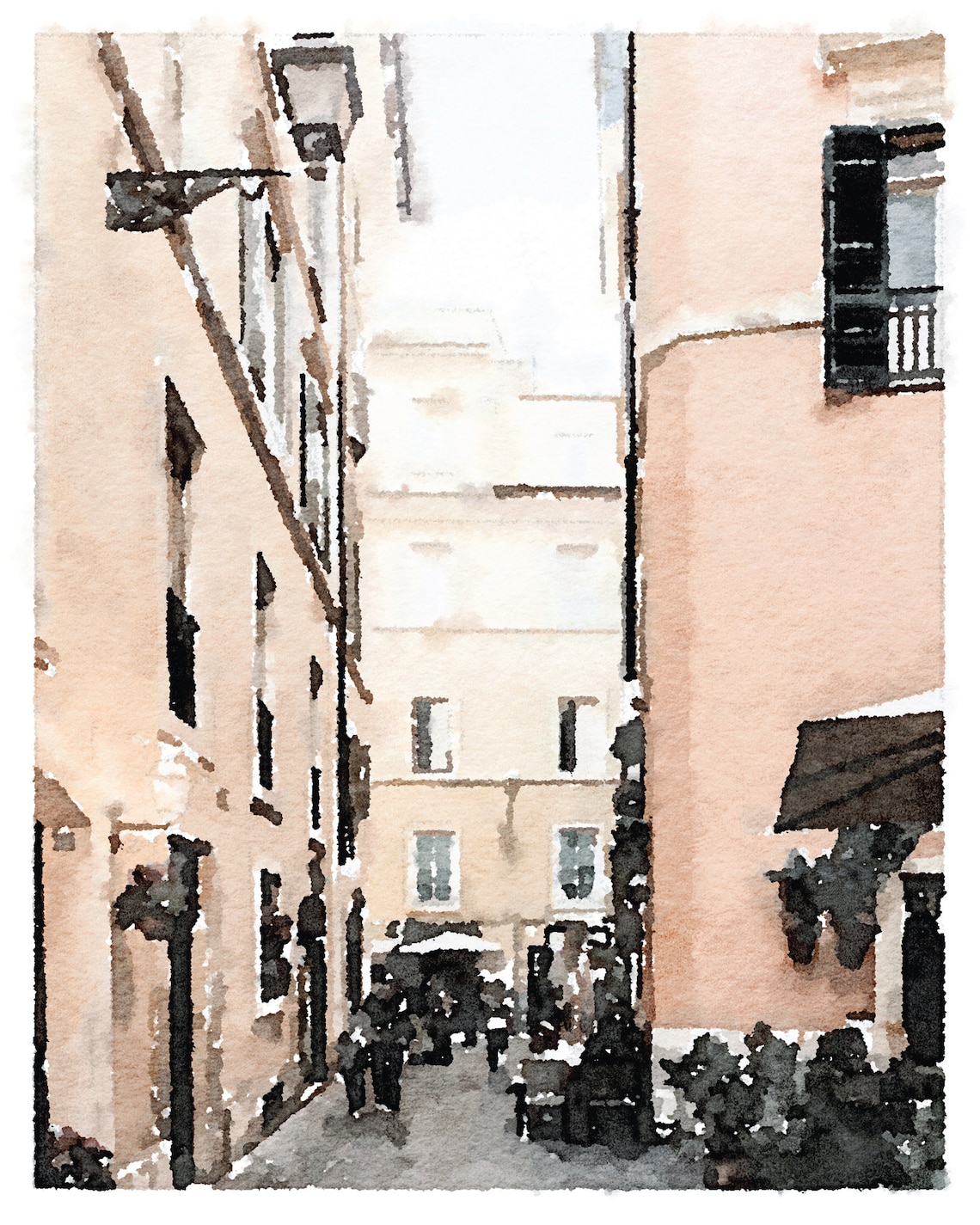 Rome Italy Street Scenes Set of 3 Watercolor Wall Art, Digital Download ...