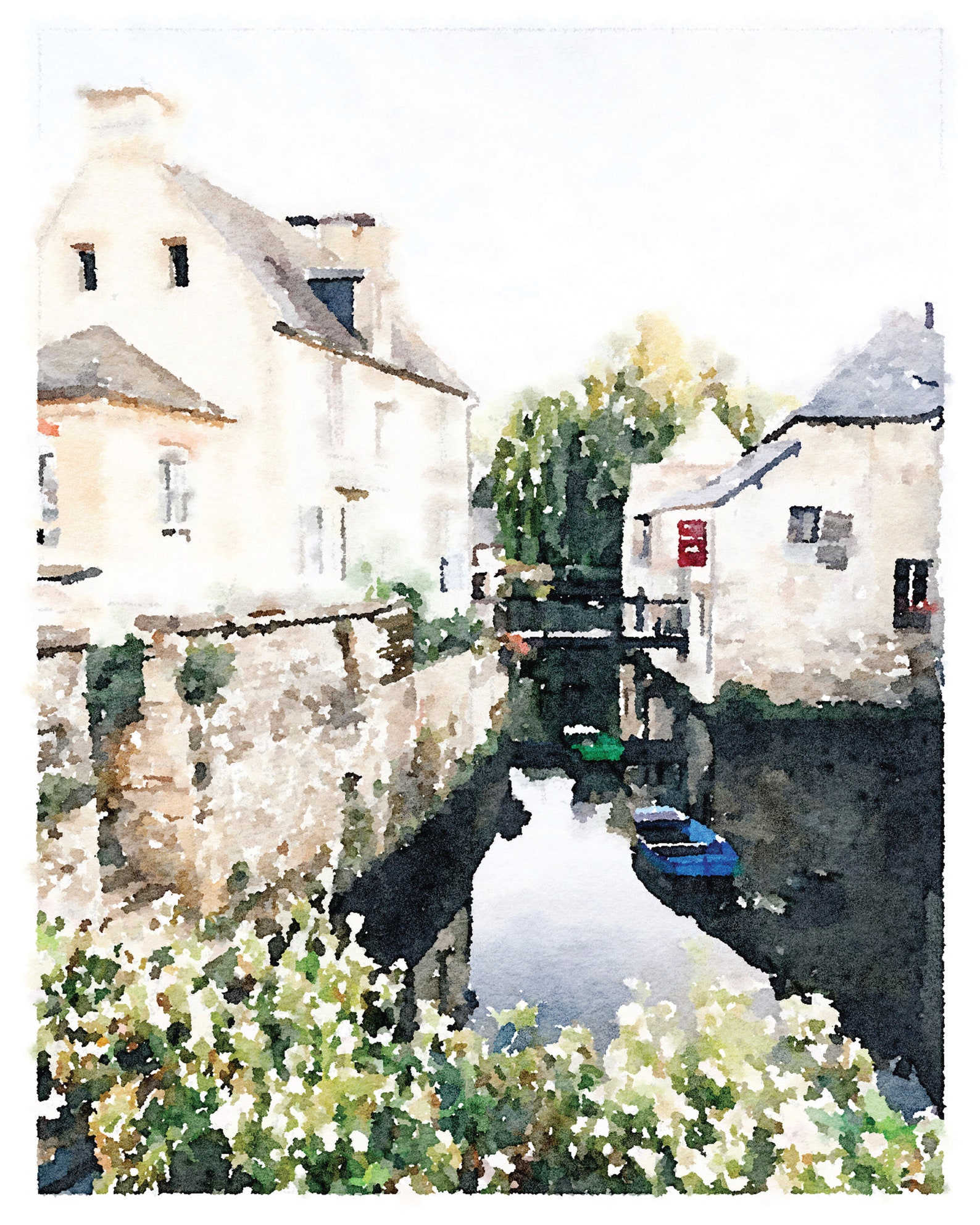 Bayeux Normandy France Watercolor Wall Art Printable, France Landscape ...