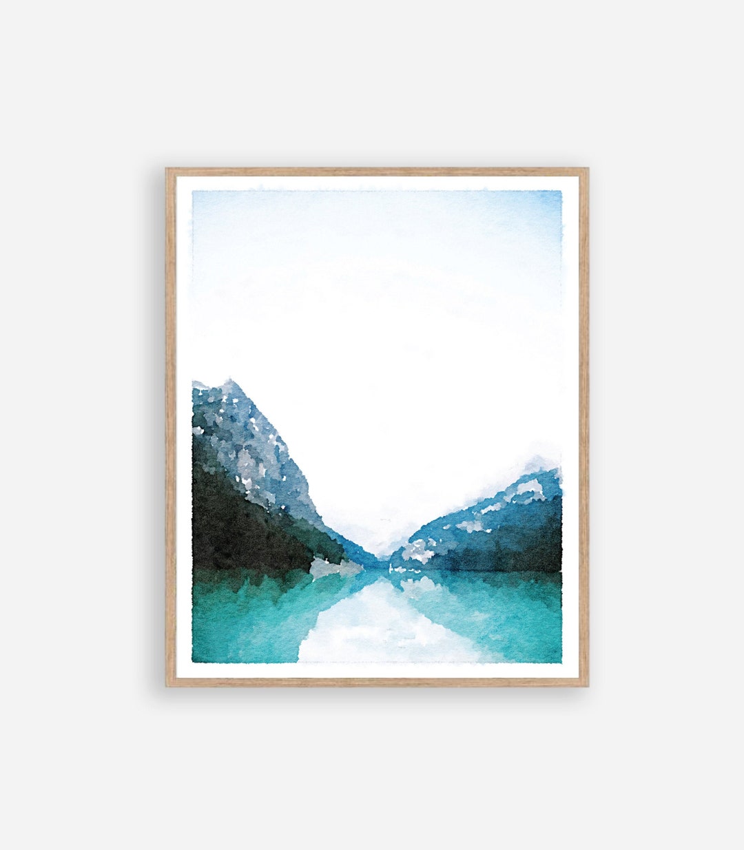 Abstract Lake Mountains Watercolor Wall Art Digital Download Print ...