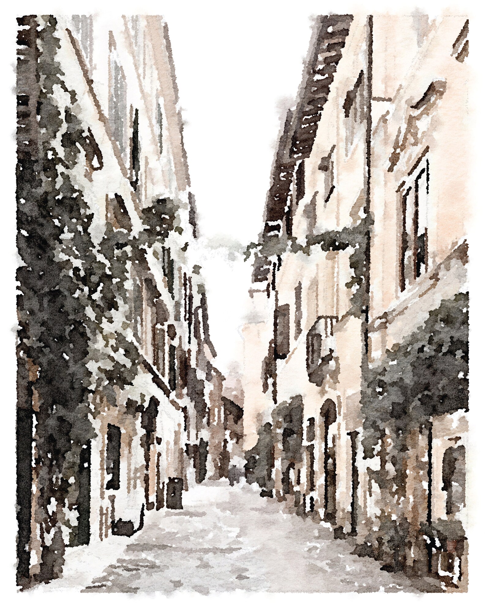 Set of 3 Italy Prints, Rome Street Scenes Watercolor Wall Art ...
