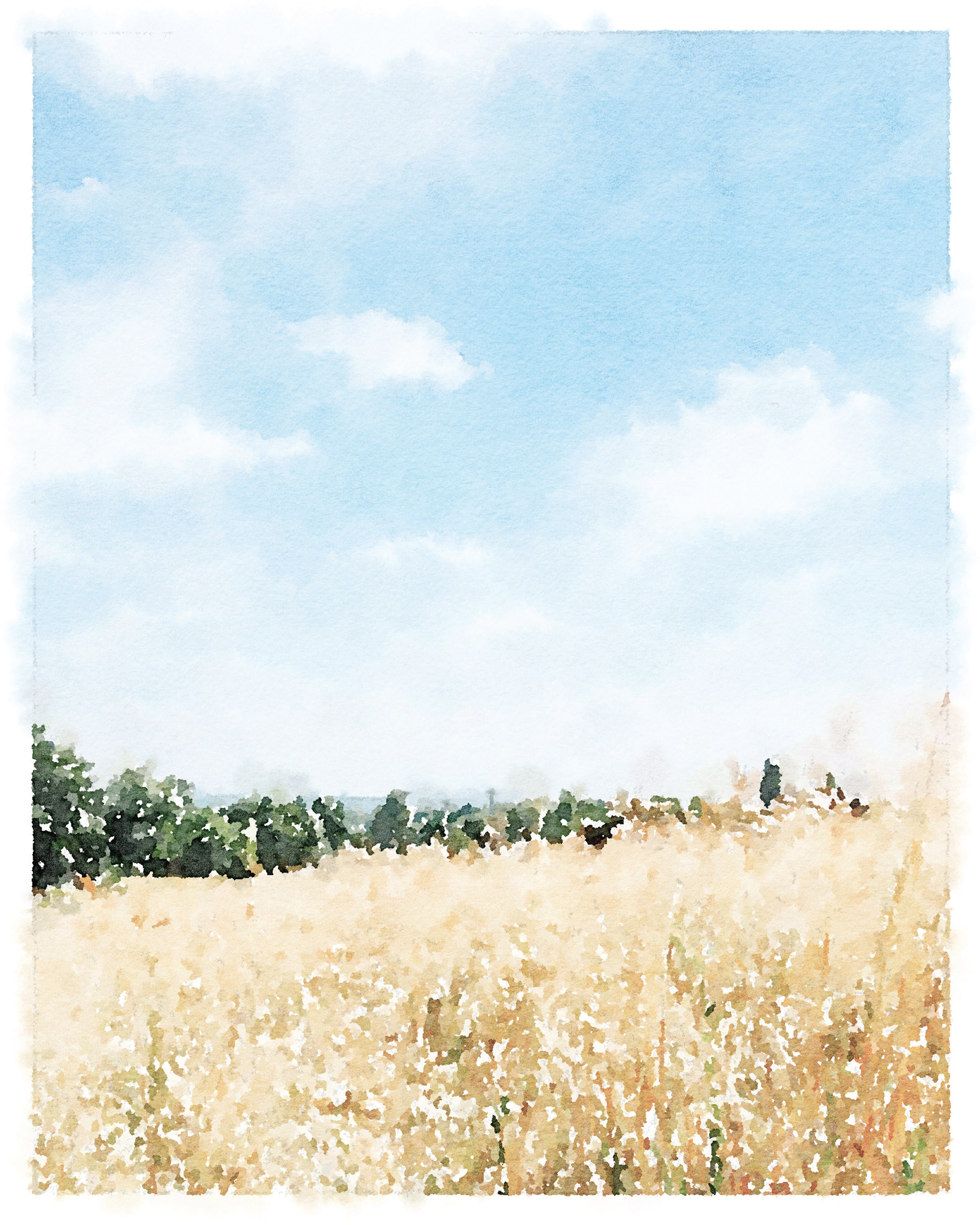 Prairie Landscape Painting Watercolor Printable, Modern Farmhouse Print ...