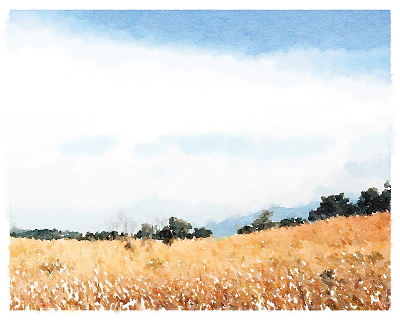 Mountain Prairie Landscape Printable Download Modern - Etsy