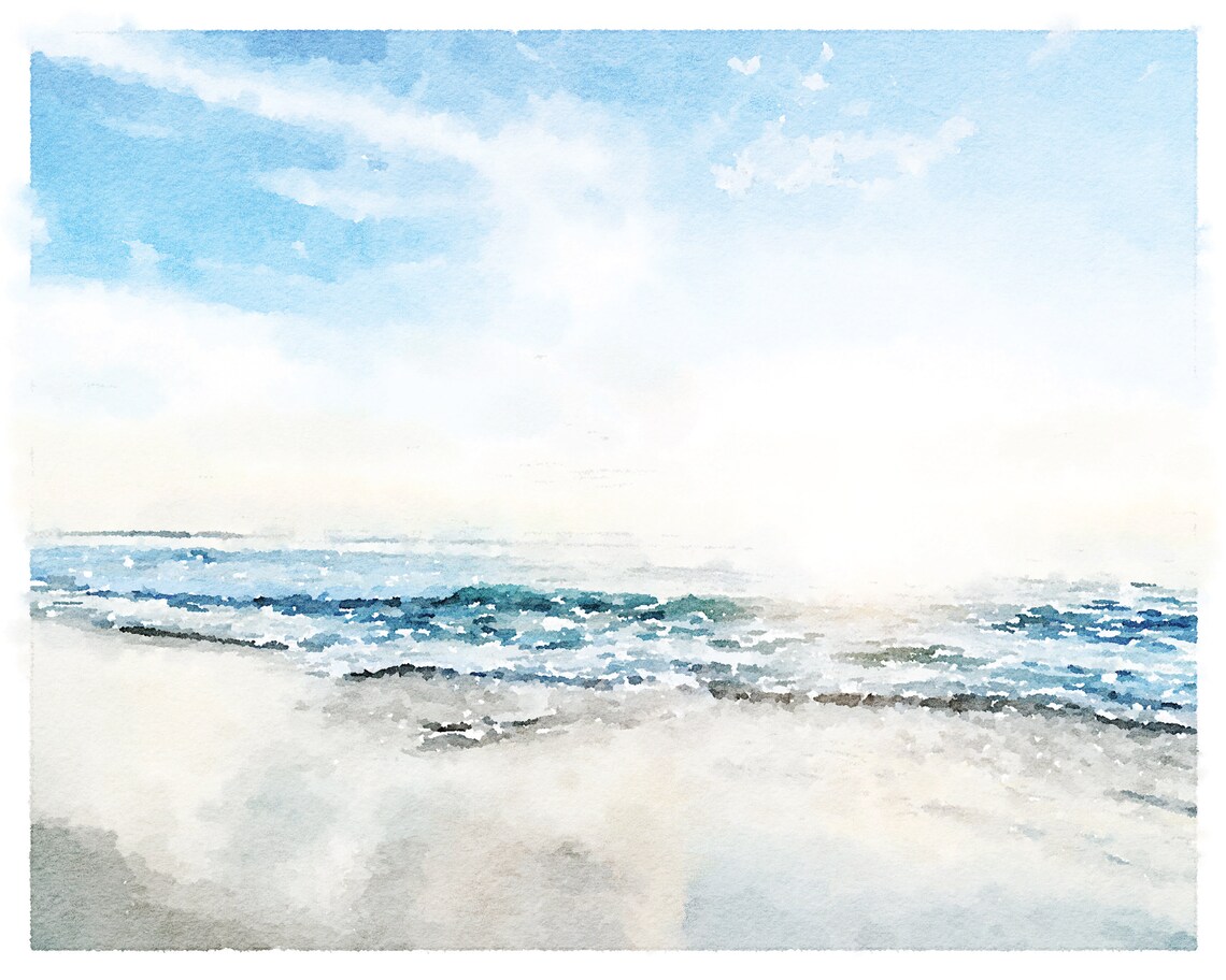 Gallery Wall Set of 9 Beach Watercolor Paintings Digital - Etsy
