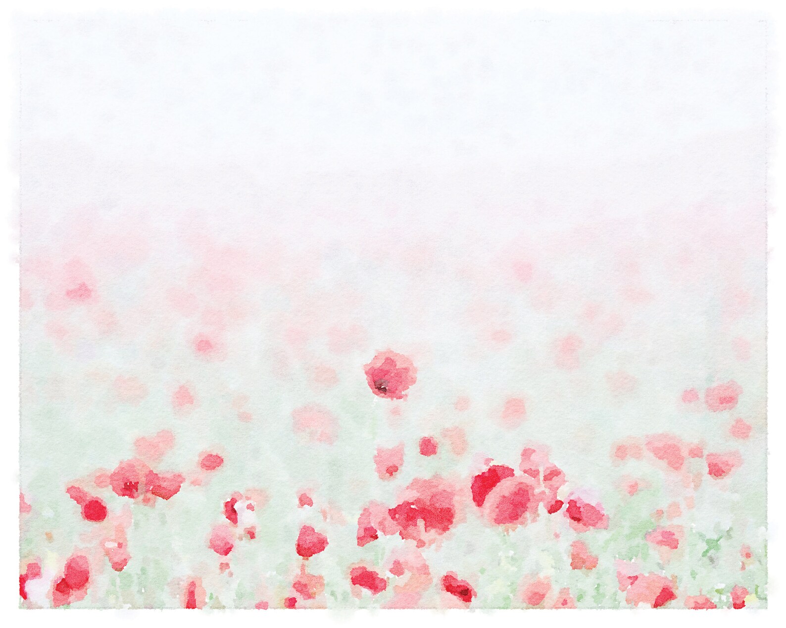 Abstract Flower Field Poppy Painting Digital Printable, Watercolor ...