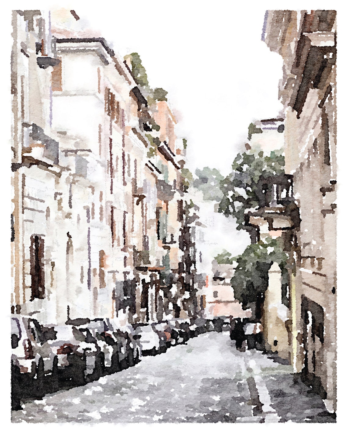 Set of 3 Italy Prints Rome Street Scenes Watercolor Wall Art | Etsy
