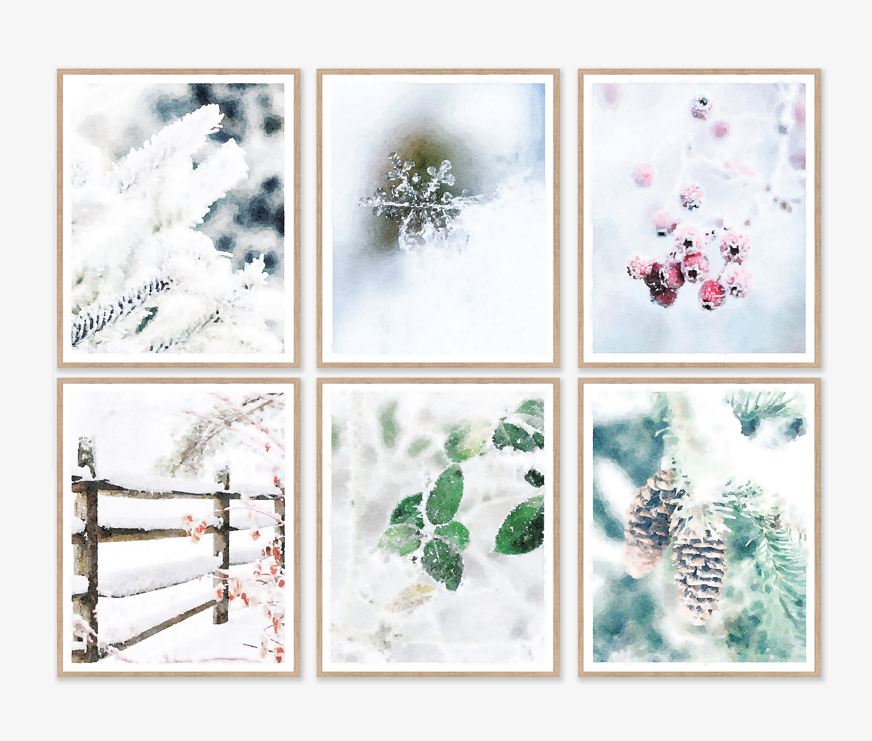 Winter Decor Set of 6 Neutral Gallery Wall Art Digital | Etsy