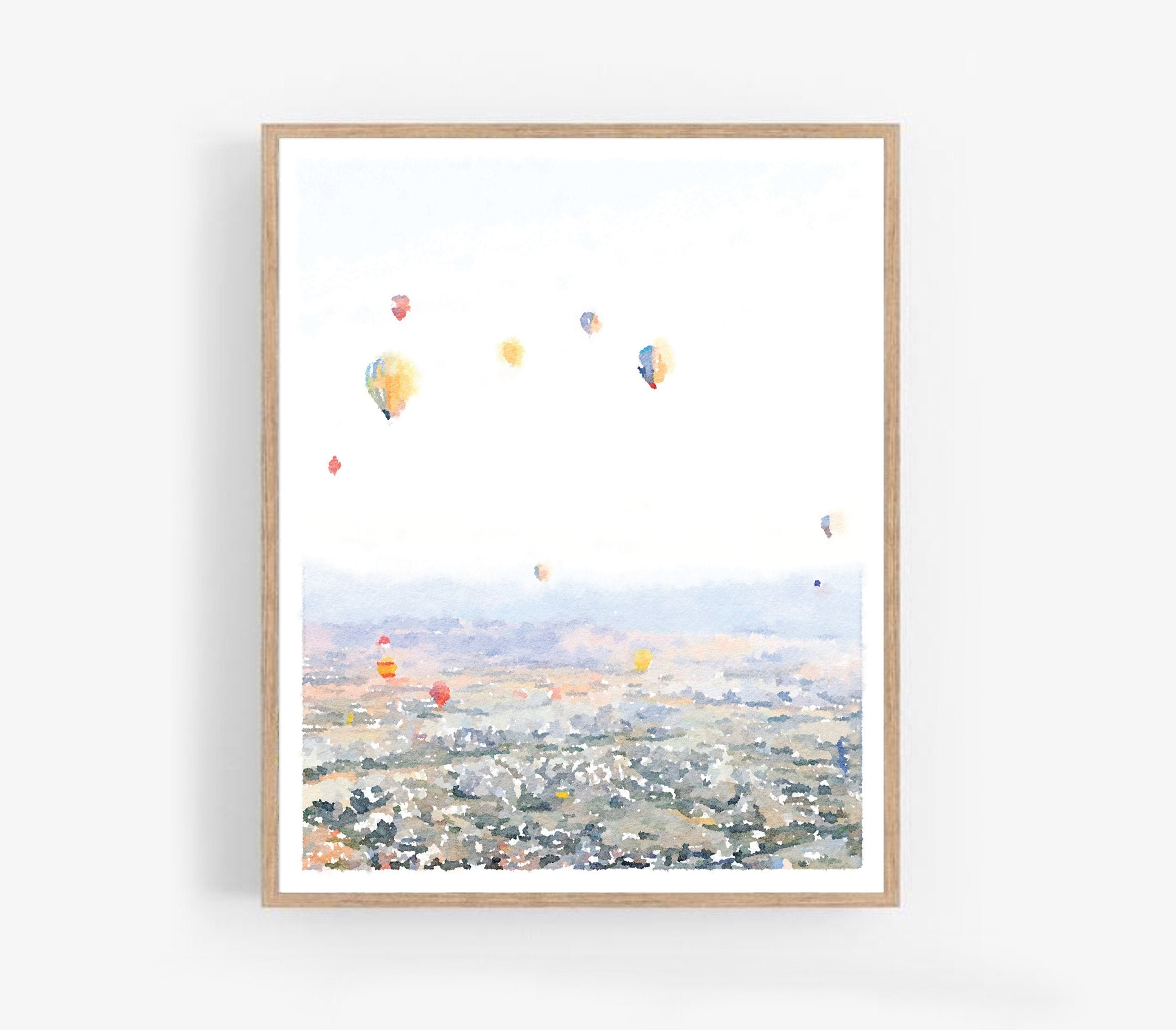 Vertical Hot Air Balloon Print Digital Printable Neutral | Etsy
