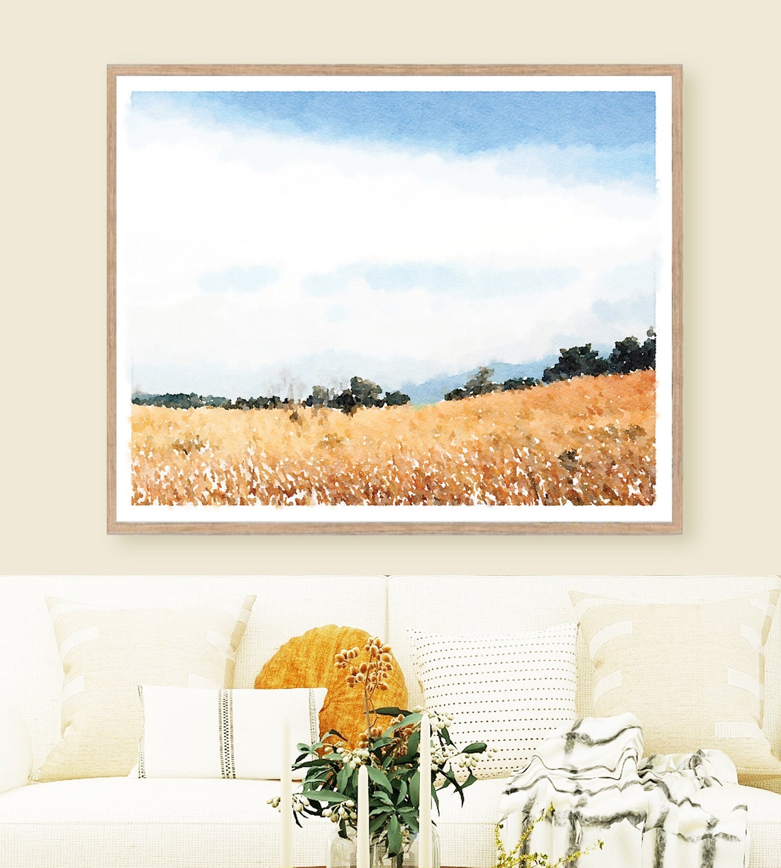 Mountain Prairie Landscape Printable Download Modern - Etsy