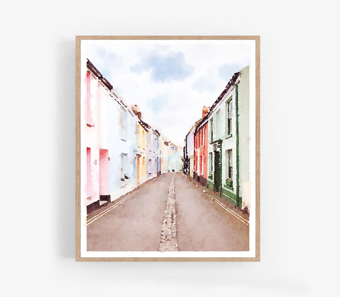 Appledore Devon England Painting Digital Printable Wall Art, Pastel ...