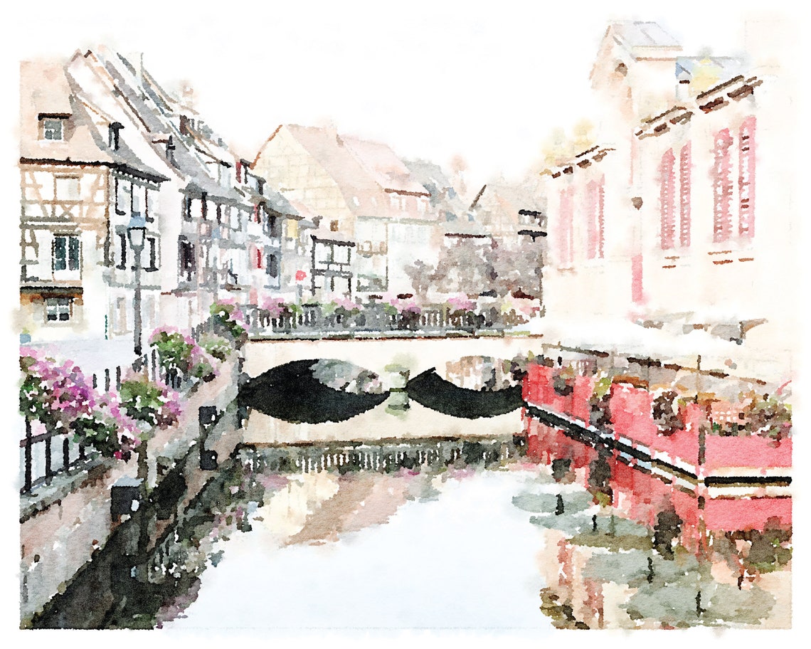 Colmar France Print Watercolor Wall Art Digital Printable Neutral ...