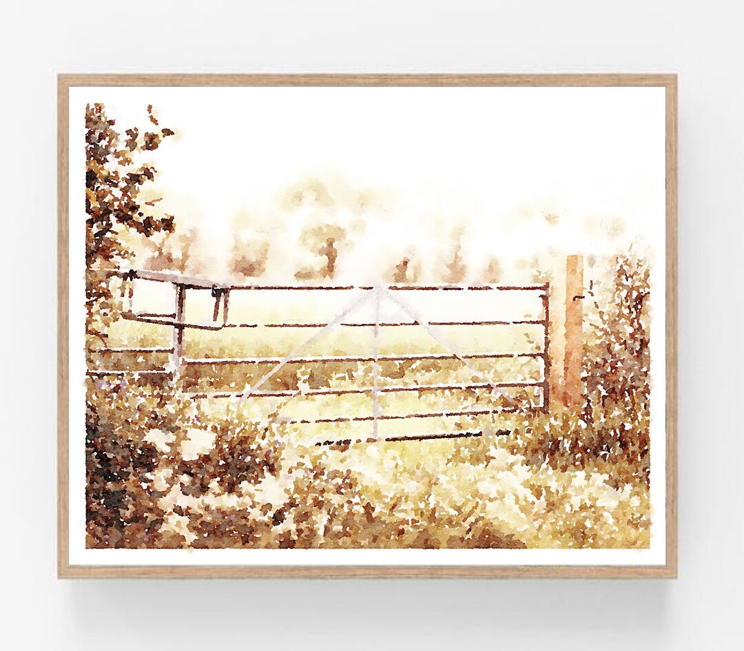 Neutral Landscape Gate Wall Art Digital Printable Modern - Etsy