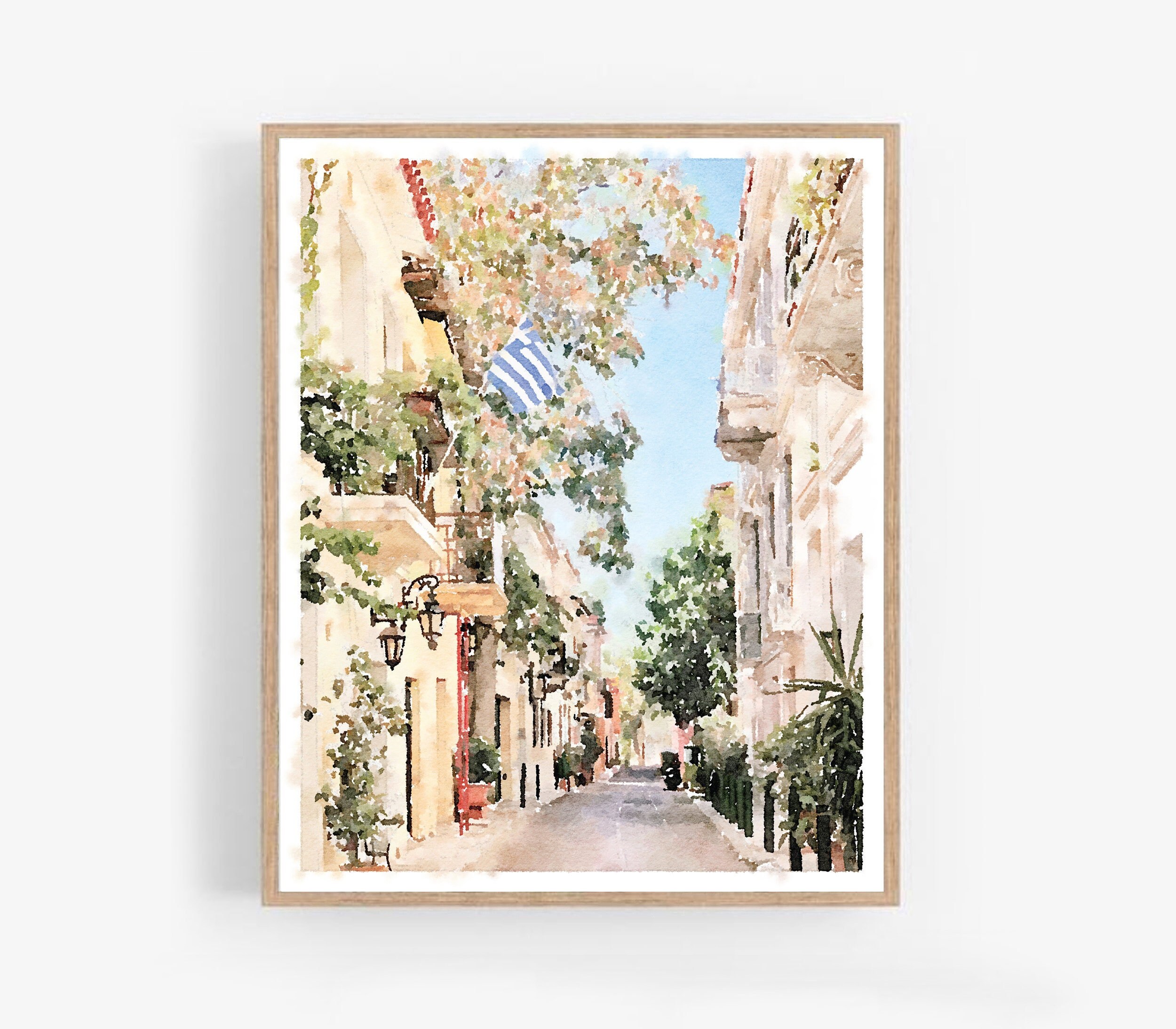 Athens Greece Print Digital Download Printable Wall Art, Street Scene ...
