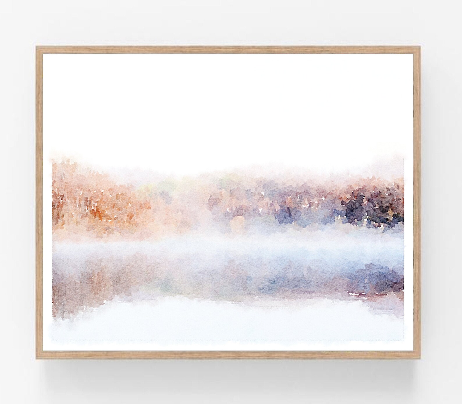 Abstract Lake Landscape Painting Neutral Wall Art Digital - Etsy
