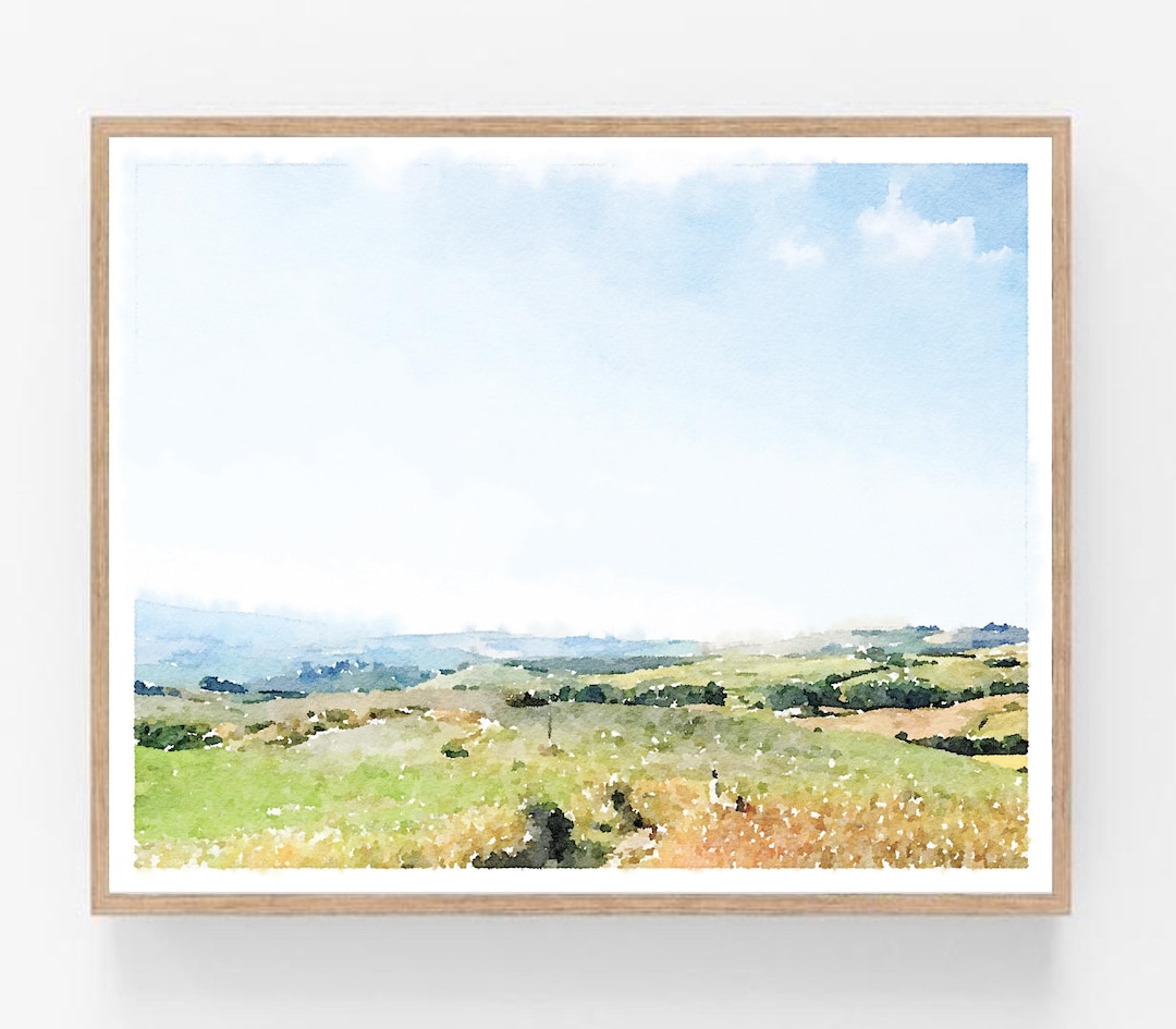 Abstract Tuscan Watercolor Landscape Travel Art Print Download Digital ...