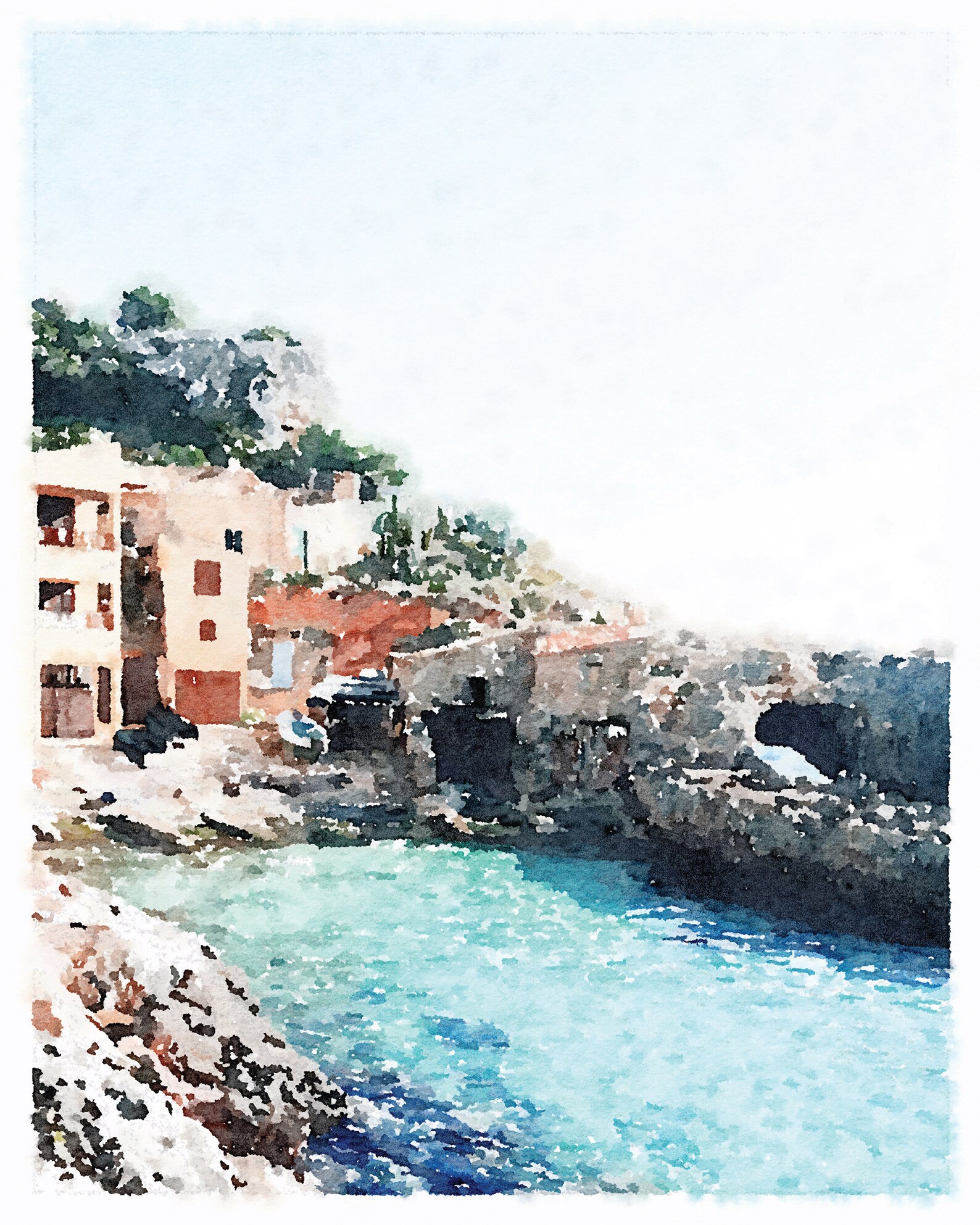 Mallorca Spain Print Watercolor Painting Digital Printable | Etsy