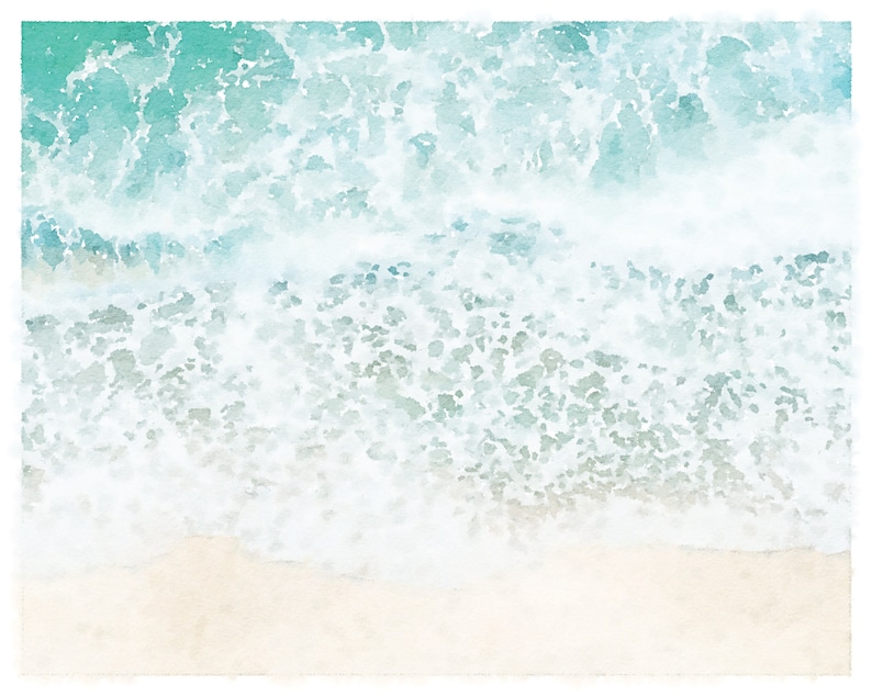 Beach Landscape Watercolor Print Digital Download Ocean - Etsy