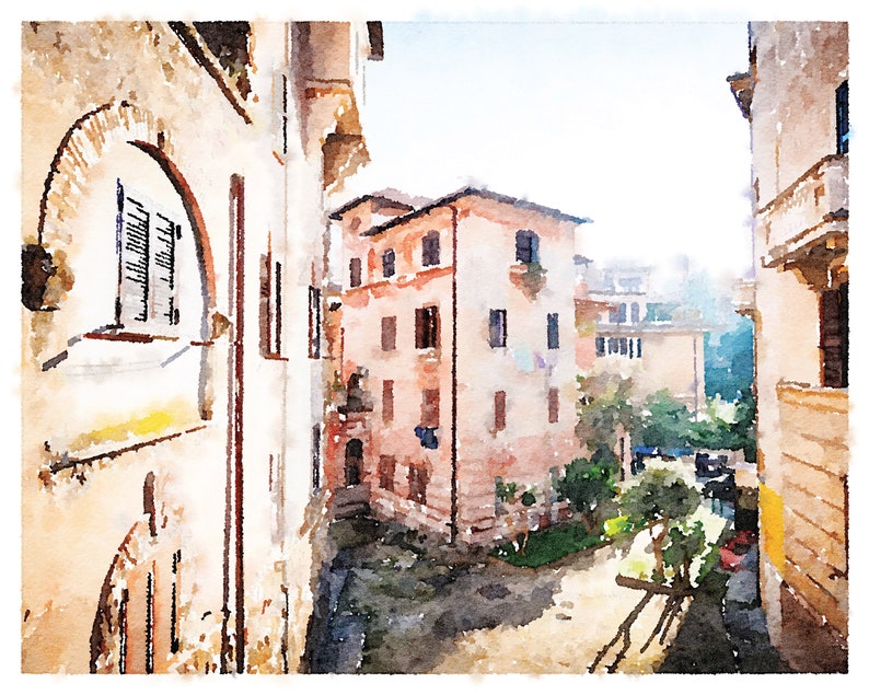 Rome Italy Wall Art Watercolor Painting Digital Printable | Etsy