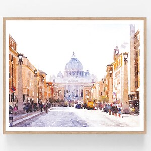 Set of 4 Rome Italy Prints, Digital Download, Watercolor Wall Art ...