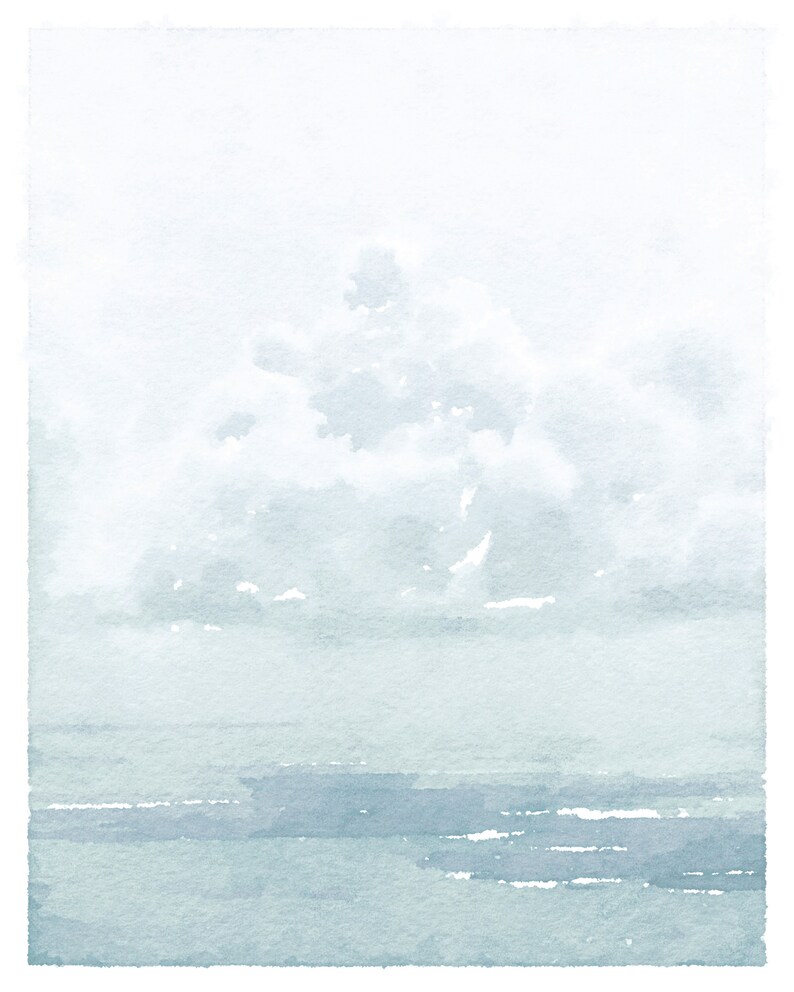 Neutral Cloud Watercolor Wall Art Print Digital Printable - Etsy