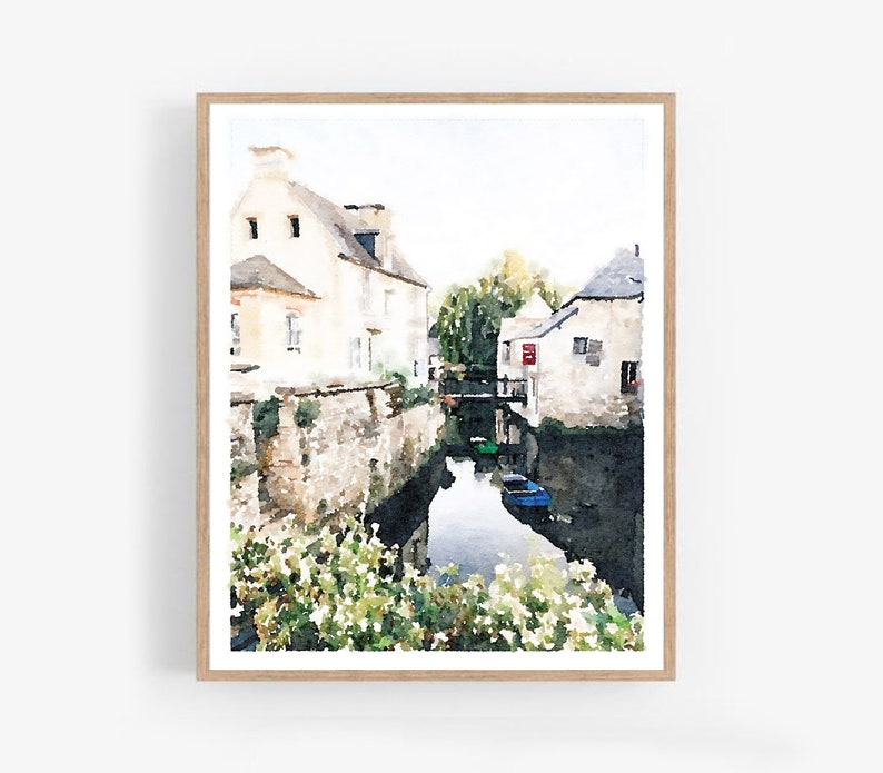 Bayeux Normandy France Watercolor Wall Art Printable, France Landscape ...