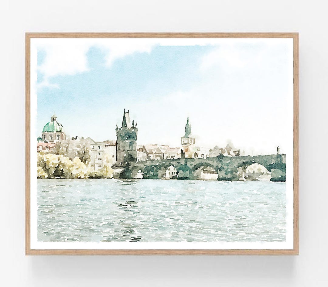 Prague Painting Old Town Charles Bridge Czech Republic Digital ...