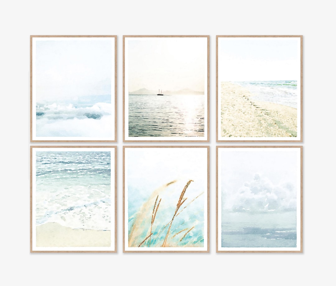 Blue and White Calming Painting Prints Digital Download Gallery Wall ...