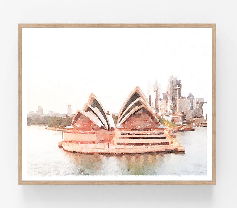 Sydney Opera House Australia Watercolor Painting Digital | Etsy