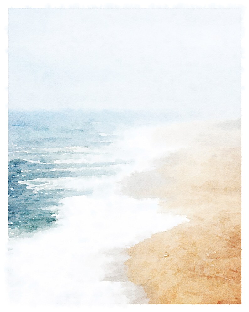 Abstract Beach Print Digital Download Watercolor Wall Art | Etsy