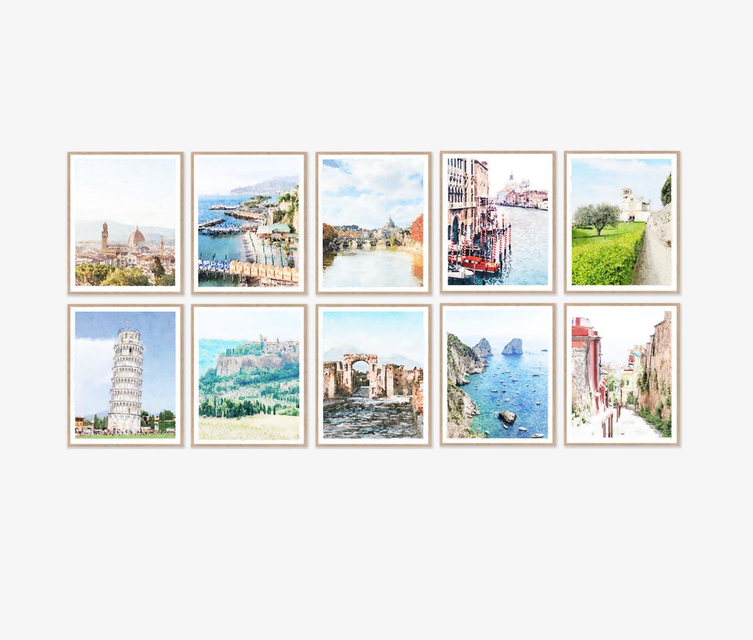 Best of Italy Cities Tour Gallery Wall Art Set of 10 Download, Europe ...