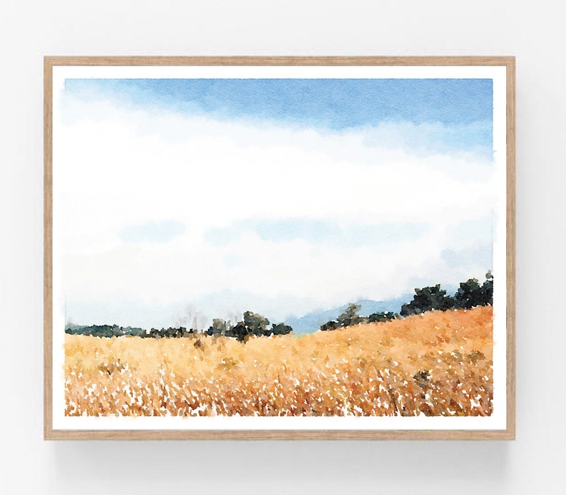 Mountain Prairie Landscape Printable Download Modern - Etsy
