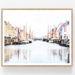 Boat Wall Art Watercolor Print Digital Download Copenhagen Denmark ...
