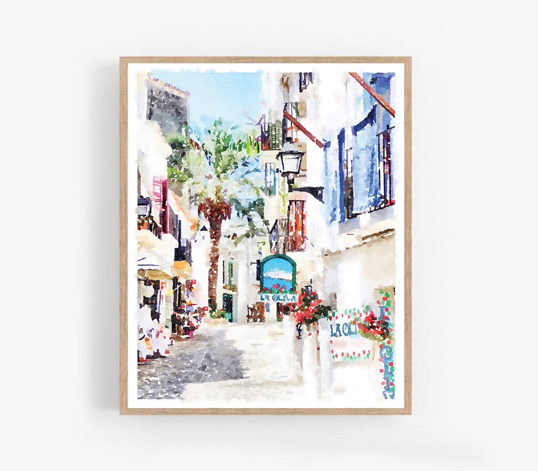 Ibiza Spain Wall Art Watercolor Print Digital Printable Download ...
